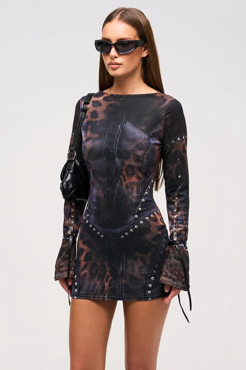 Livia Leopard Mesh Mini Dress – Aira Studio